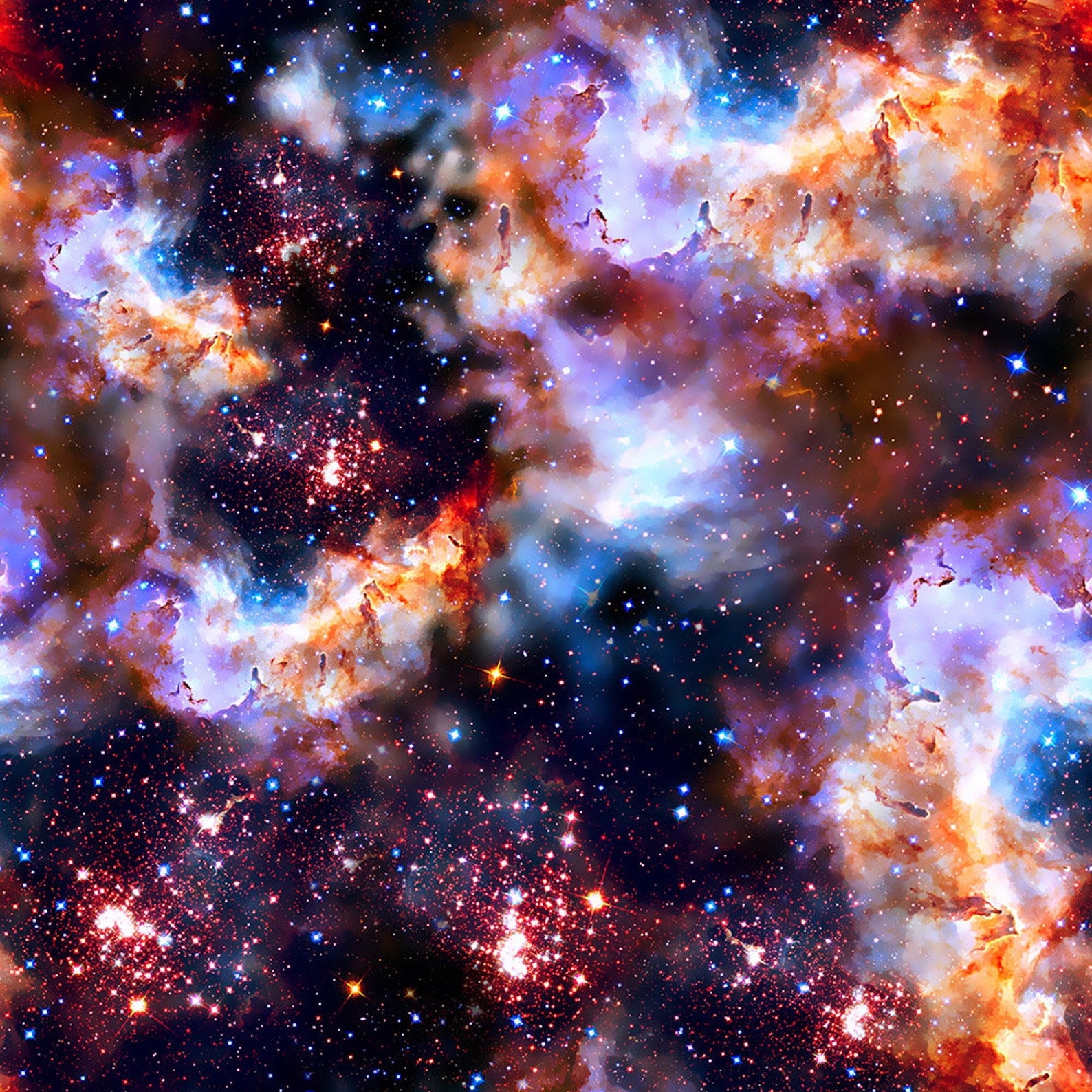 Space Fabric Outer Space Solar System Fabric Galaxy Fabric | Etsy