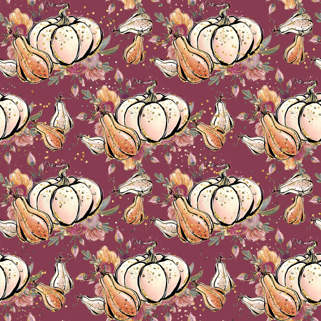 Thanksgiving Fabric, Seasonal Fabric, Pumpkin Fabric, Knit Fabric ...