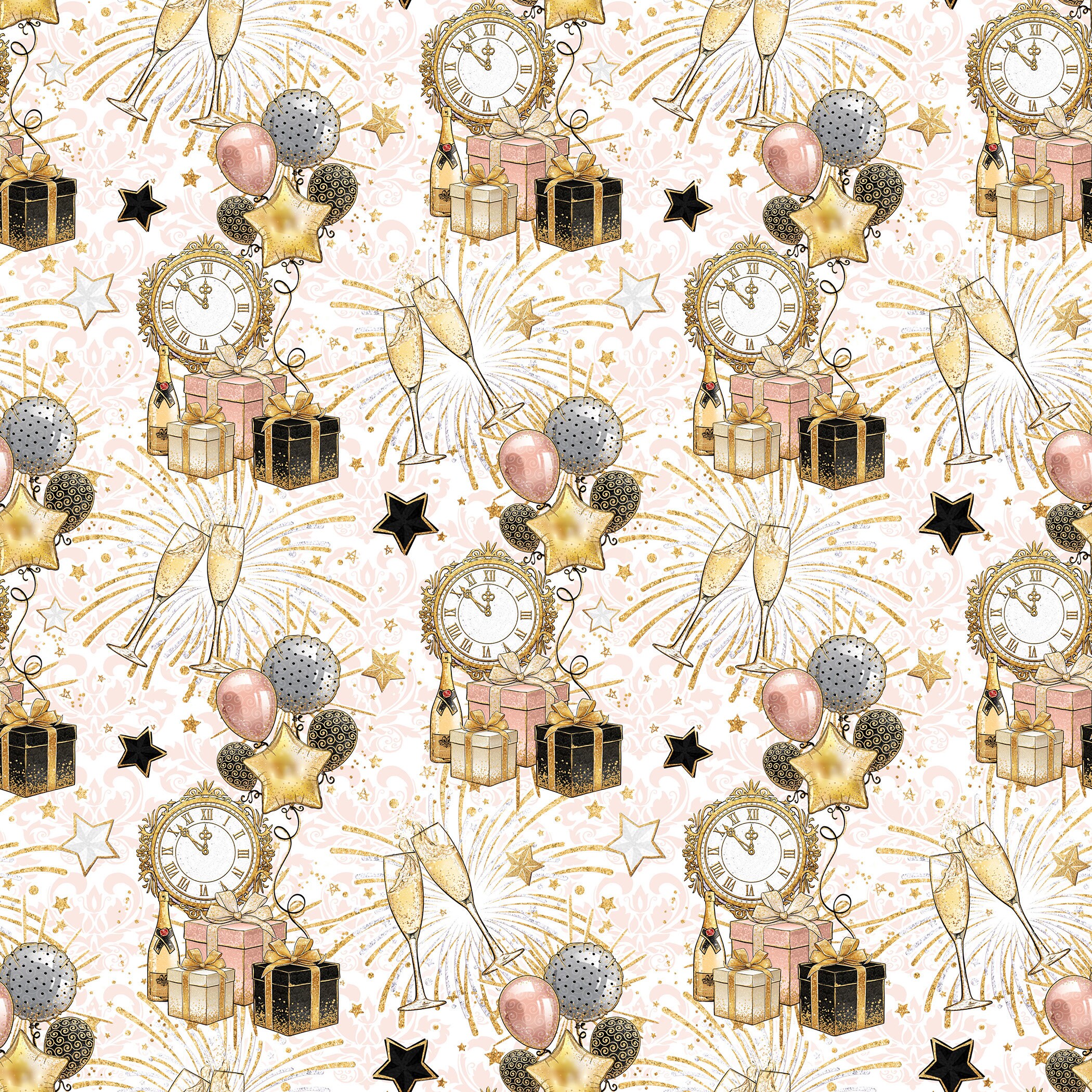 New Years Fabric Celebration fabric New Year Party fabric | Etsy