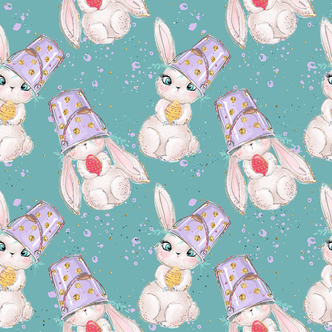 Easter Fabric, Bunny Fabric, Cotton Fabric, Knit Fabric, Fabric by the ...