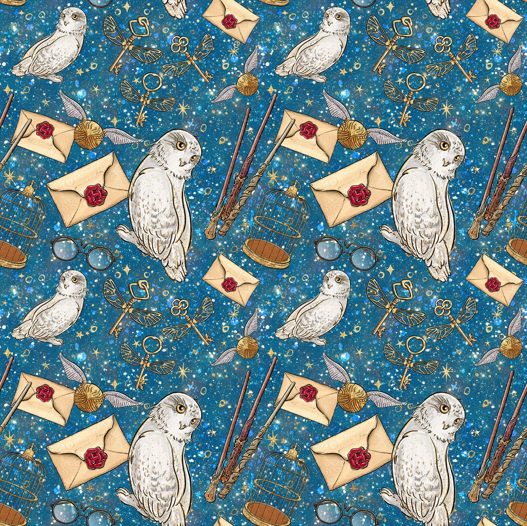 Wizard Fabric, Wizard Prints, Owl Fabric, Magic Fabric, Wizards Fabric ...