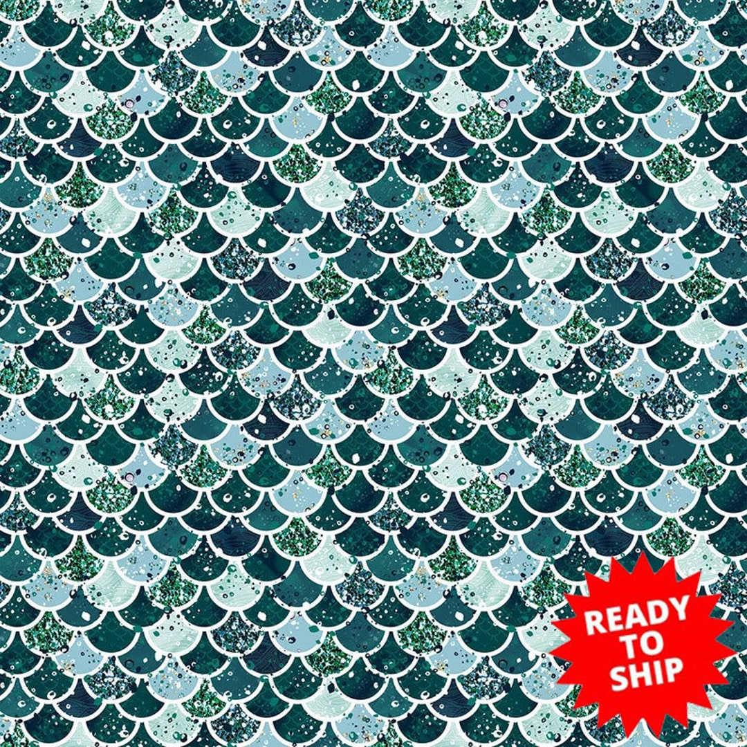 Mermaid Scales, Mermaid Fabric, Mermaid Prints, Scales Fabric, Cotton ...