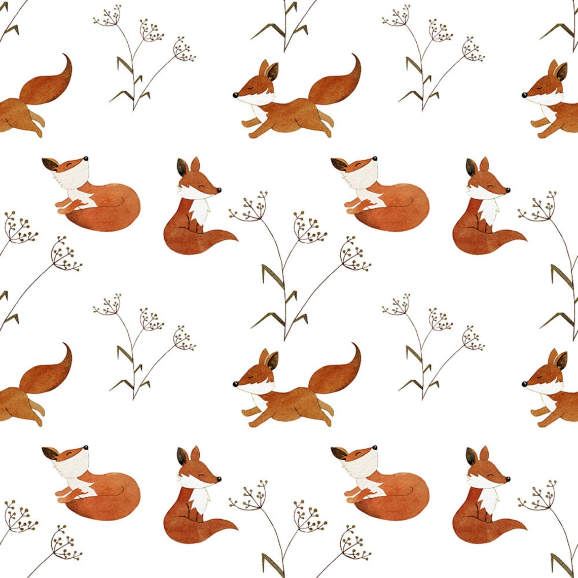 Woodland Fabric Deer Fabric Cotton Fabric Floral Fabric Boho - Etsy