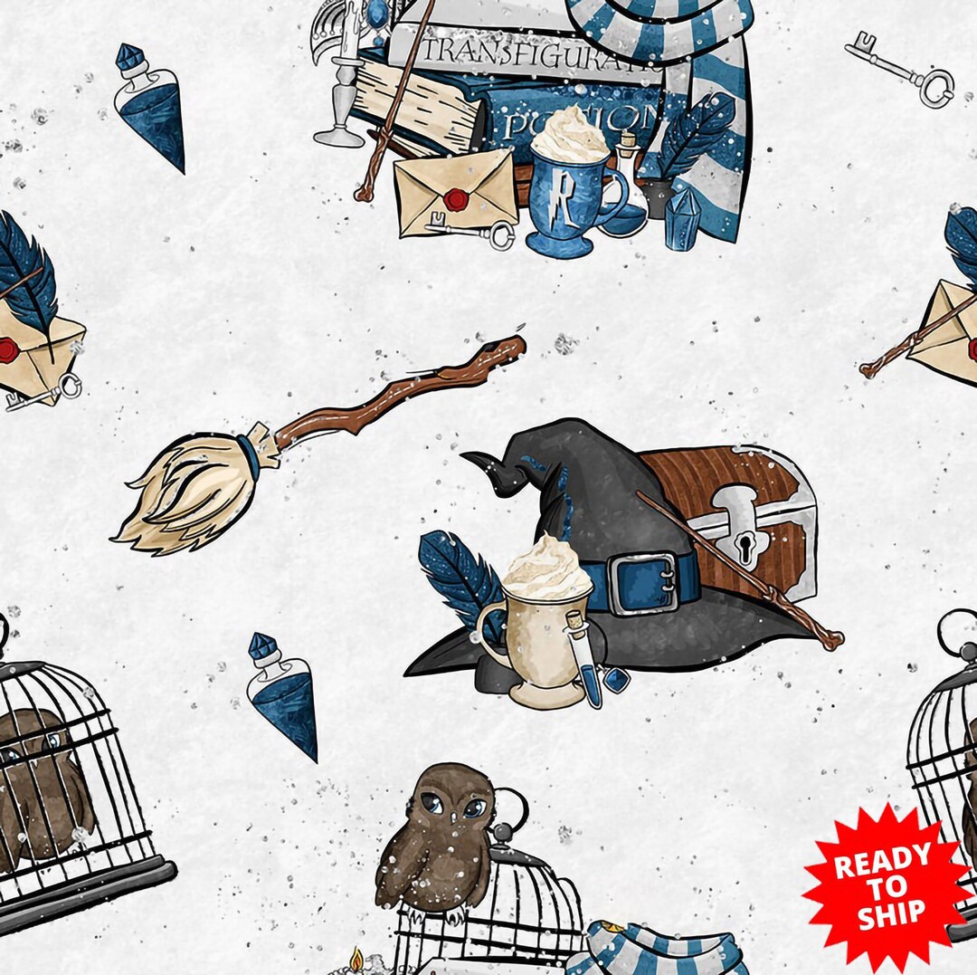 Wizard Fabric, Wizard Prints, Owl Fabric, Magic Fabric, Wizards Fabric ...