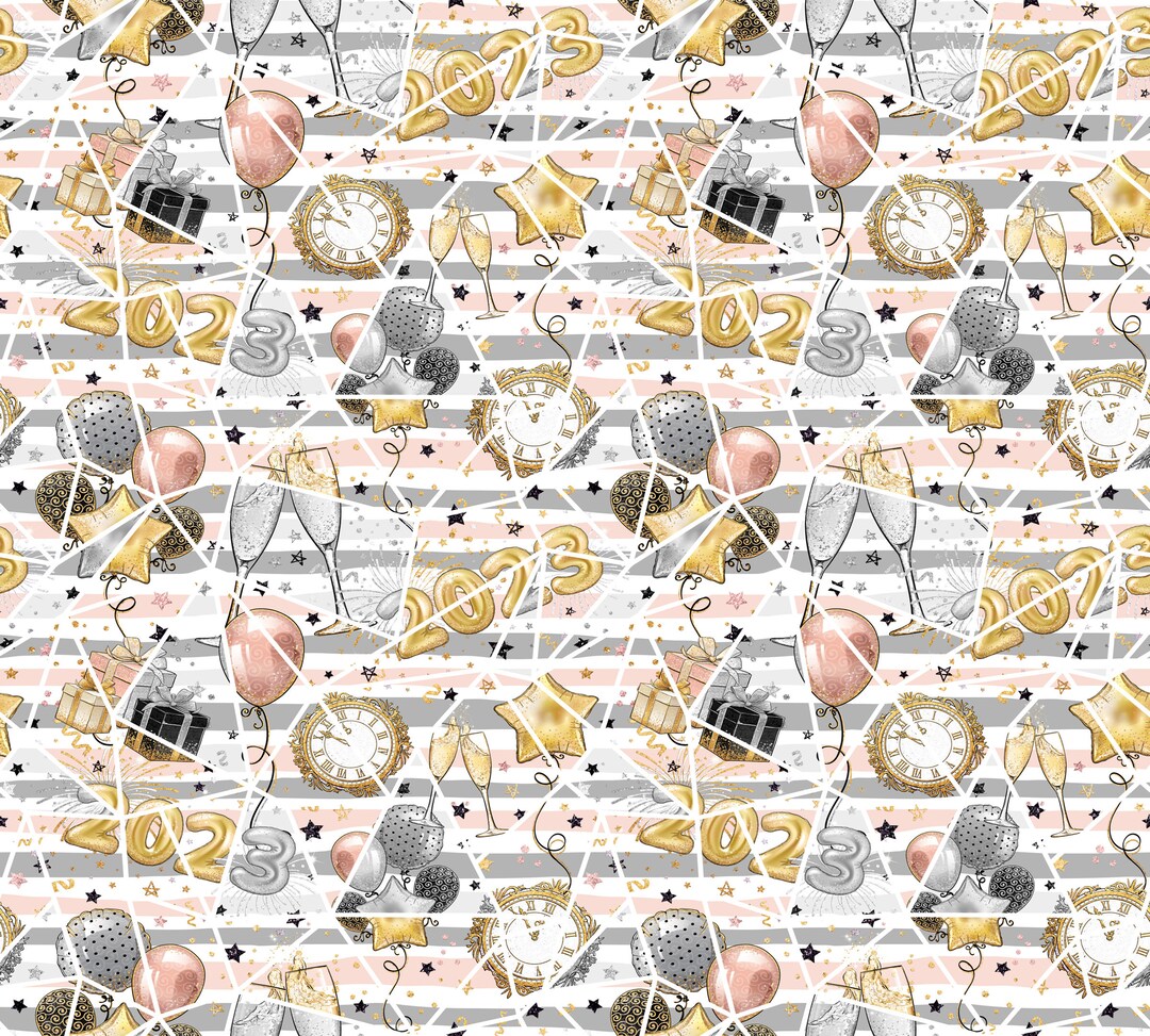 2023 New Years Fabric, Celebration Fabric, New Year Party Fabric, Party ...