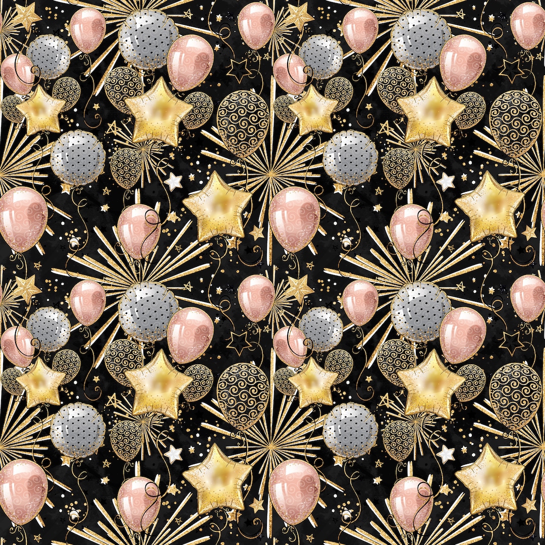 New Years Fabric, Celebration Fabric, New Year Party Fabric, Party ...