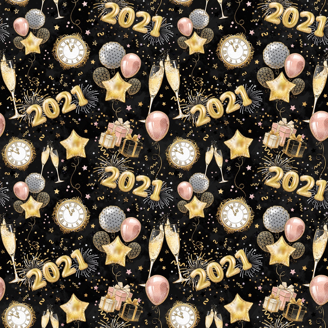 New Years Fabric, Celebration Fabric, New Year Party Fabric, Party ...