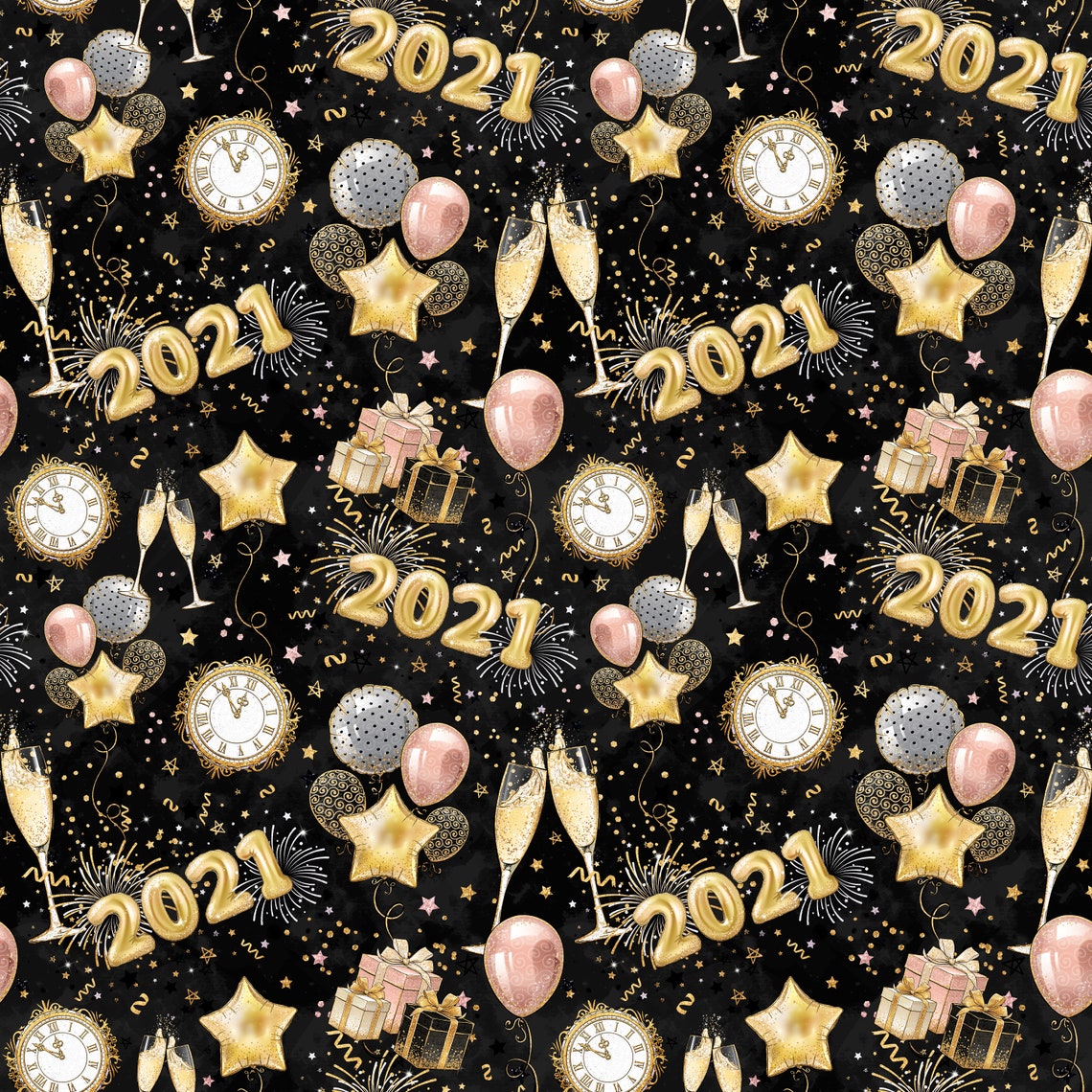 New Years Fabric, Celebration Fabric, New Year Party Fabric, Party ...