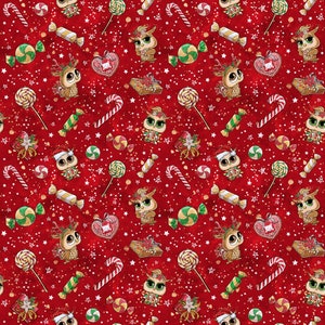 Christmas Fabric Floral Fabric Christmas Candy Cotton - Etsy