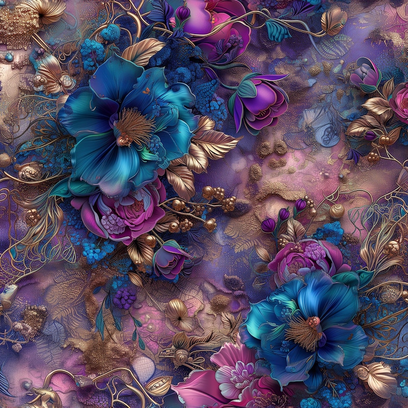 Purple Teal Fabric - Etsy