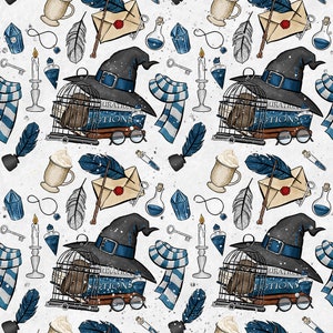Wizard Fabric Wizard Prints Owl Fabric Magic Fabric - Etsy
