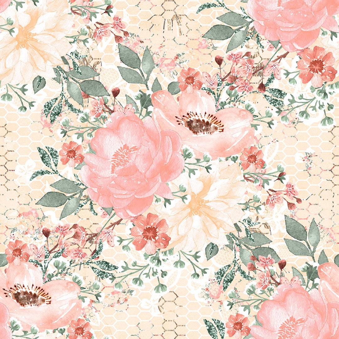 Easter Fabric, Easter Floral, Cotton Fabric, Knit Fabric, Fabric by the ...