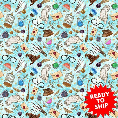 Wizard Fabric Wizard Prints Owl Fabric Magic Fabric - Etsy