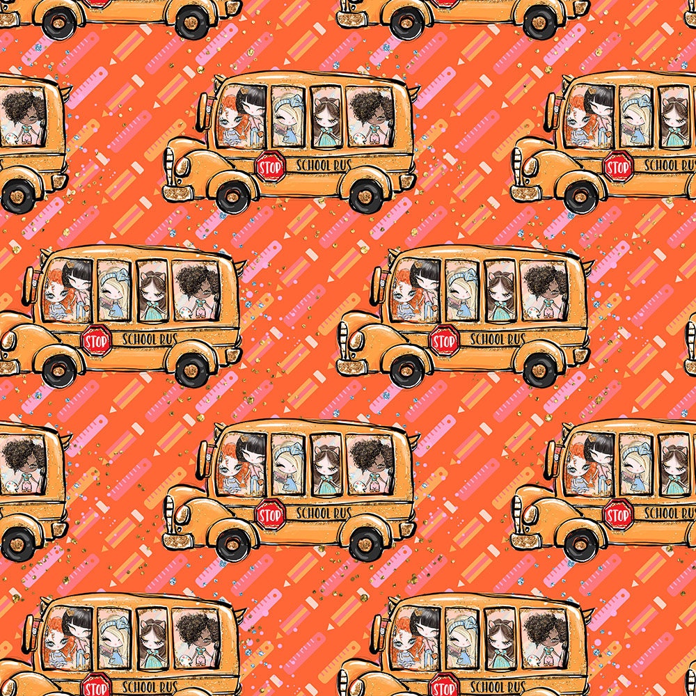 School Fabric School Bus Fabric School Supplies Fabric | Etsy