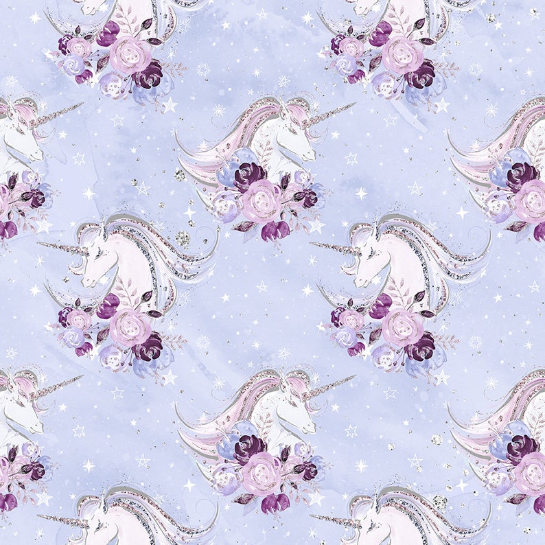 S208 Unicorn Fabric Unicorn Cloud Fabric Fabric by the Yard Unicorn ...