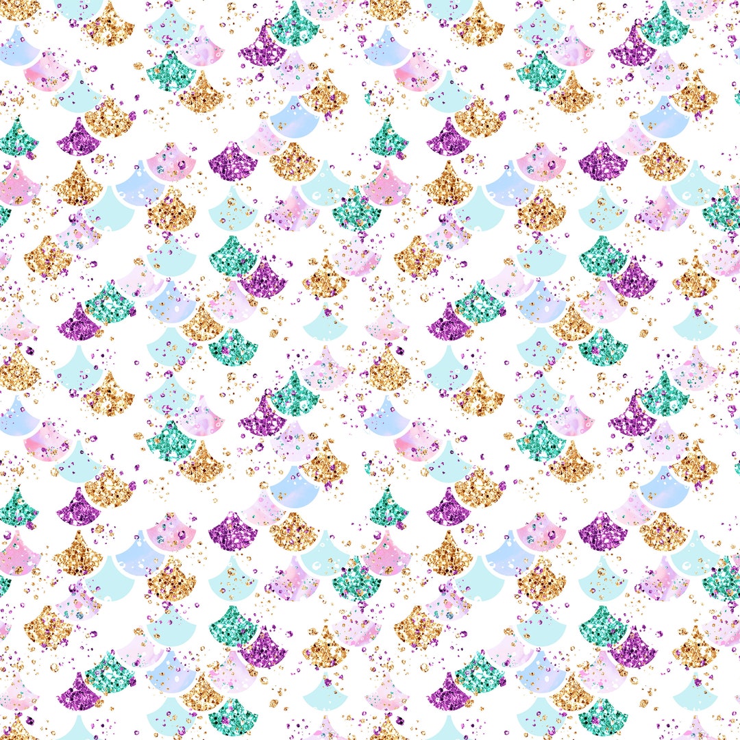 Mermaid Fabric, Mermaid Prints, Scales Fabric, Cotton Fabric, Knit by ...