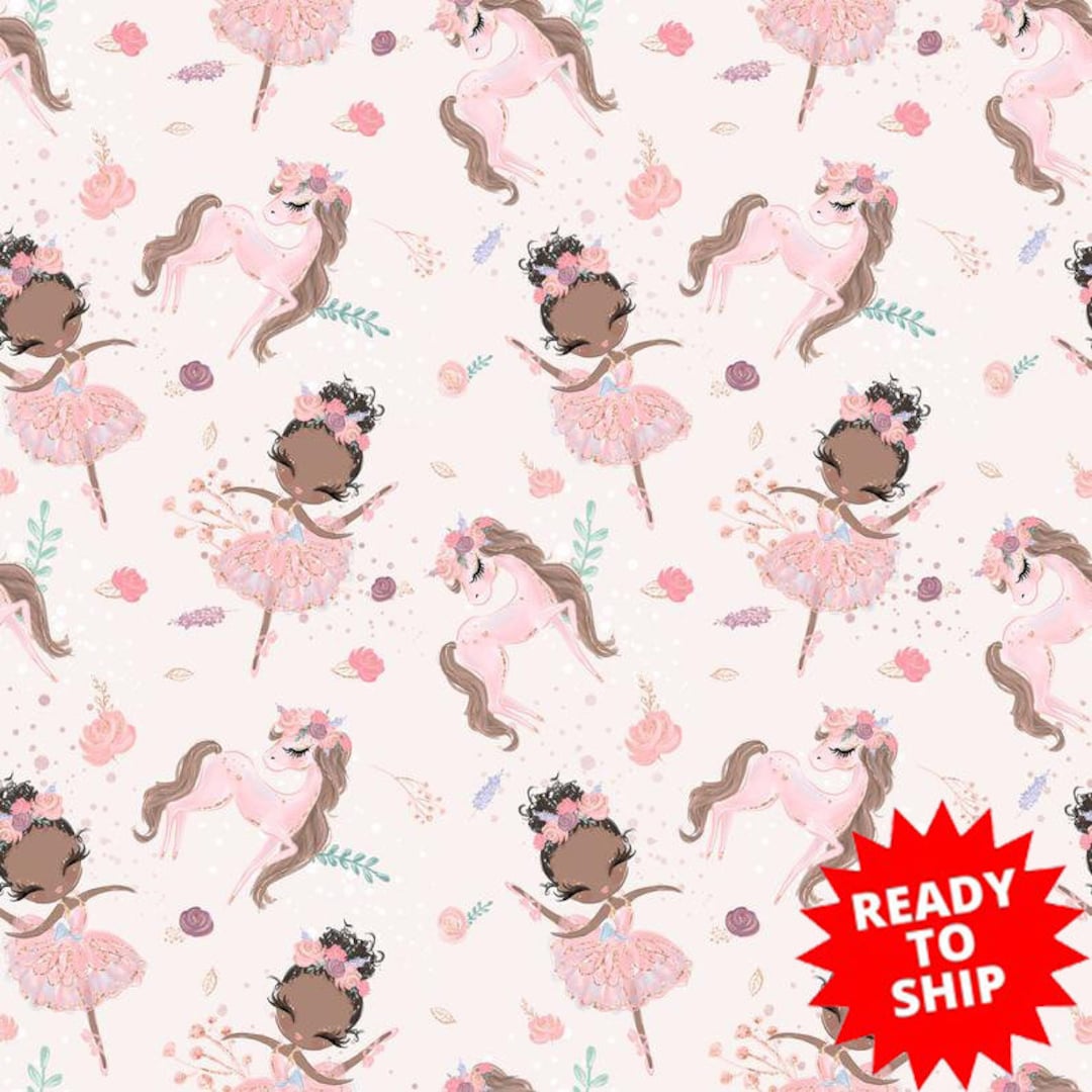 Ballerina Fabric, Cotton Fabric, Nursery Fabric, , Ballerina Nursery ...