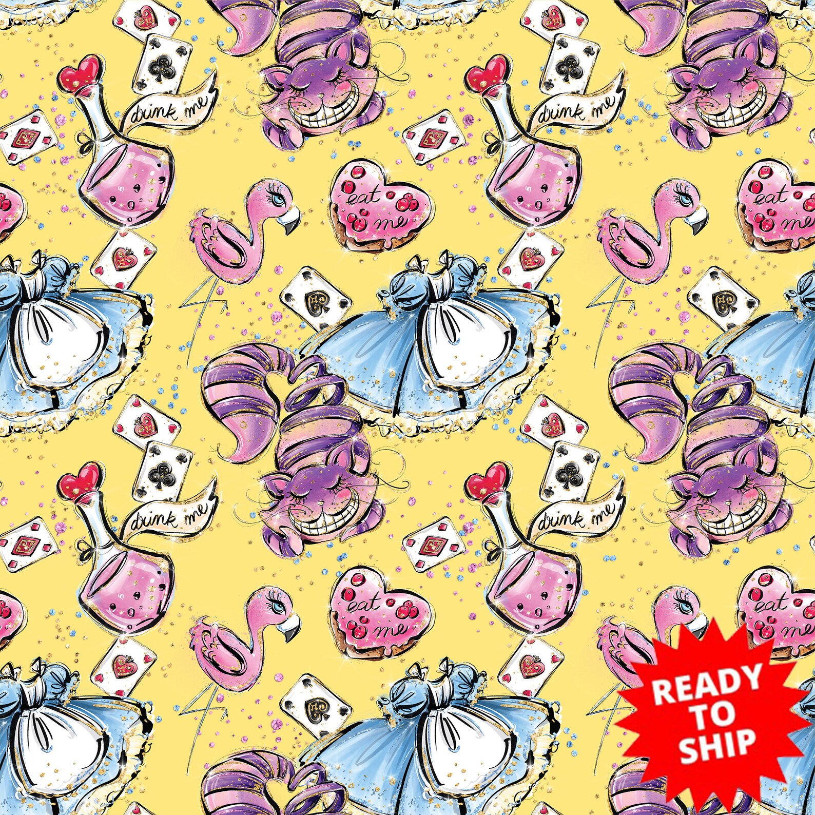 Alice Fabric Alice Wonderland Rabbit Fabric Mad Hatter - Etsy