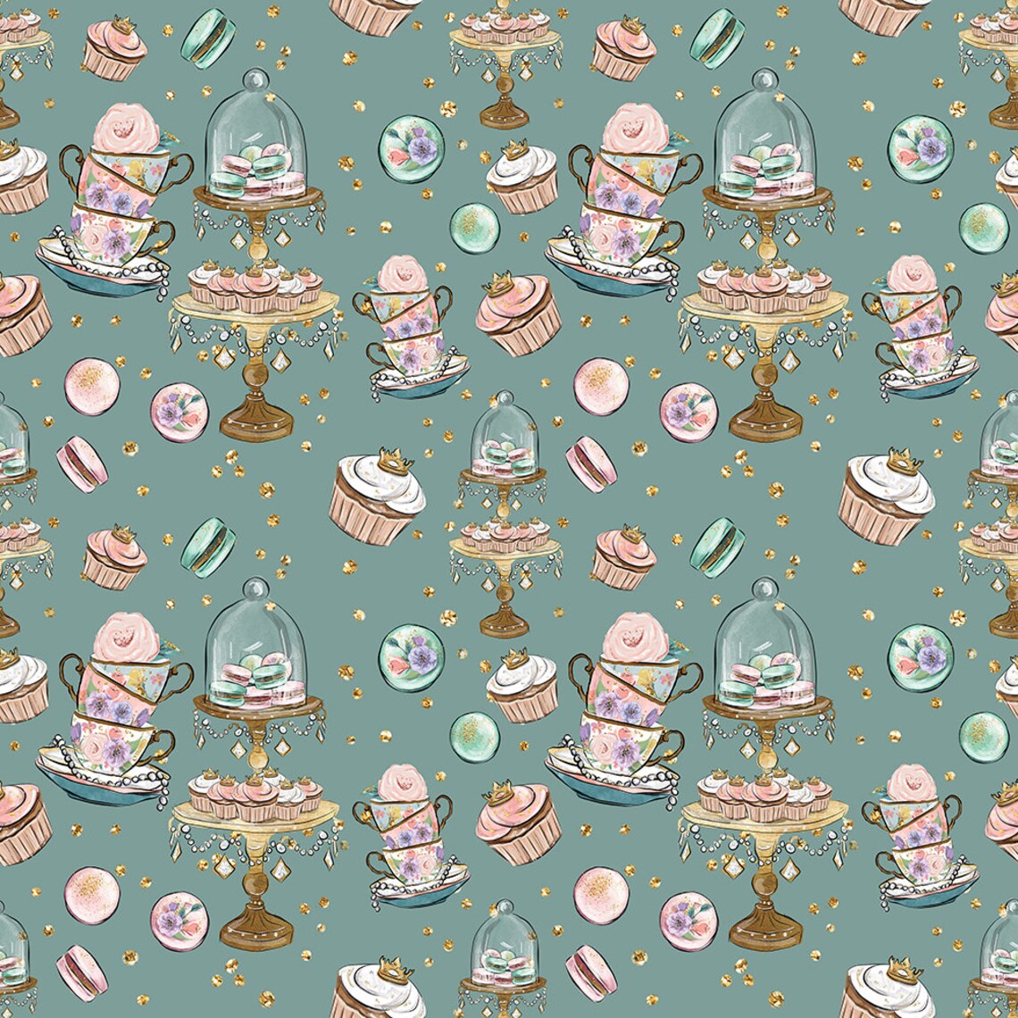 Floral Fabric Tea Party Fabriccotton Fabric Knit Fabric - Etsy