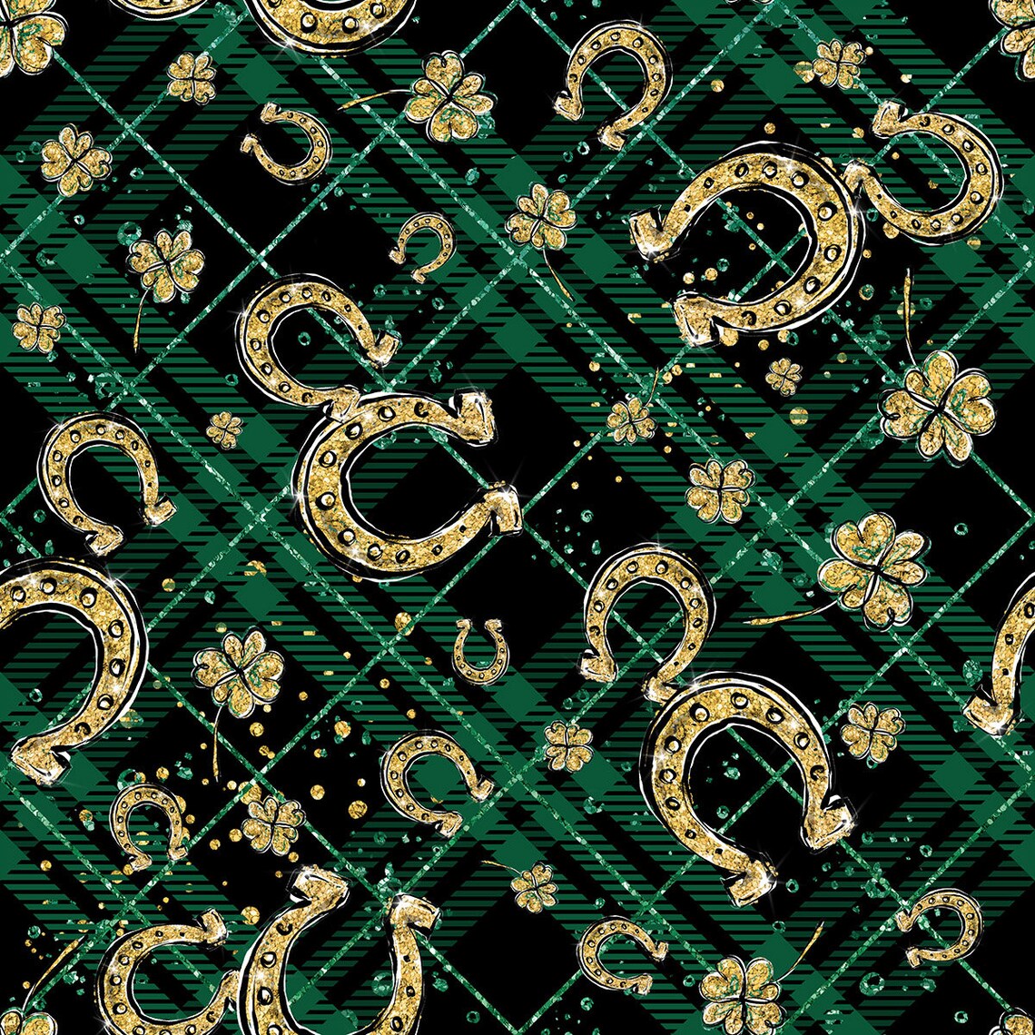 St Patricks Day Fabric St Patricks Fabric Horse Shoe Fabric | Etsy