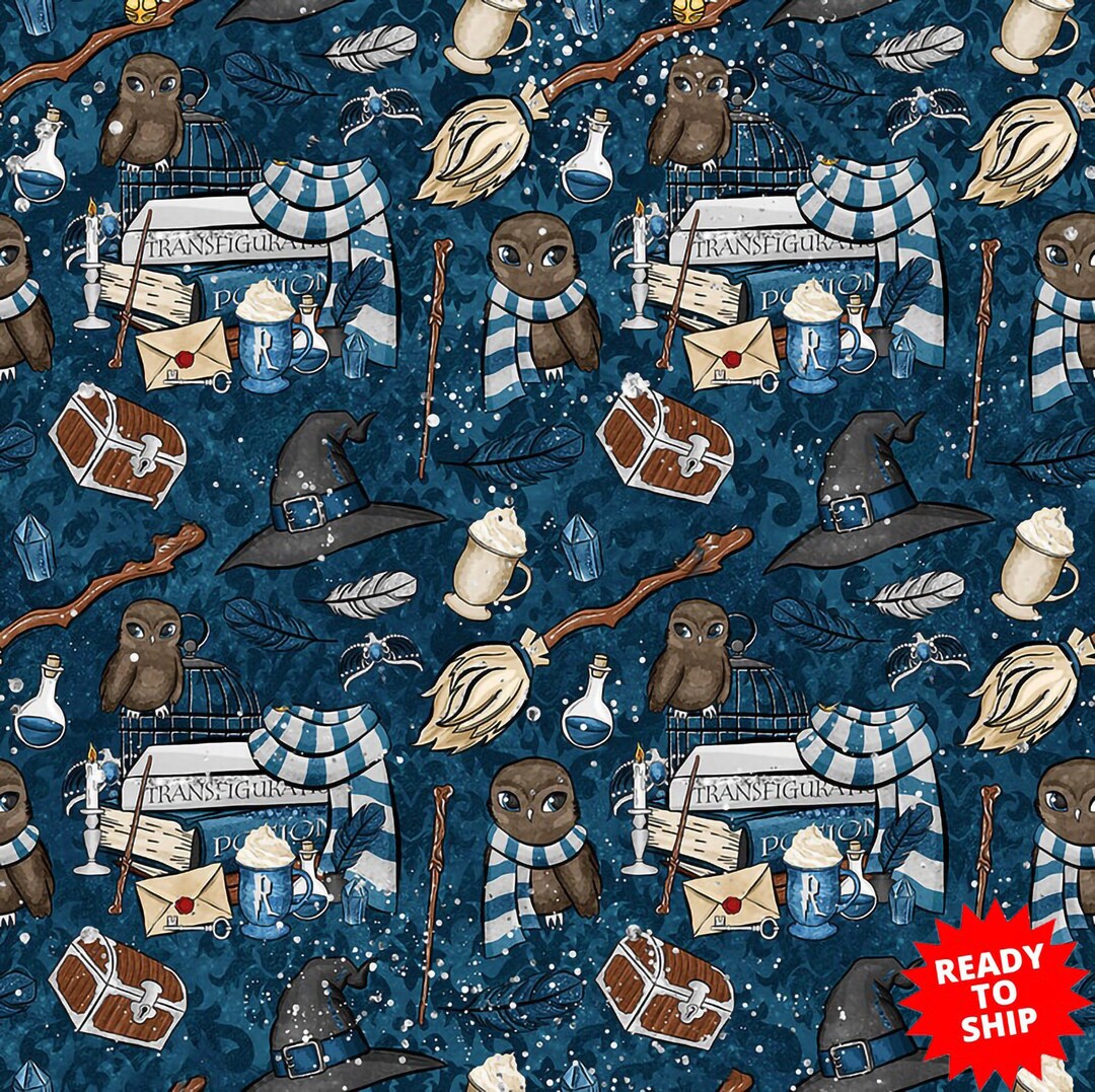 Wizard Fabric, Wizard Prints, Owl Fabric, Magic Fabric, Wizards Fabric ...