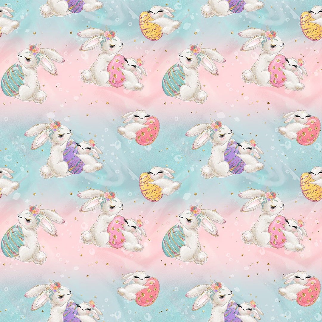 Easter Fabric, Bunny Fabric, Cotton Fabric, Knit Fabric, Fabric by the ...