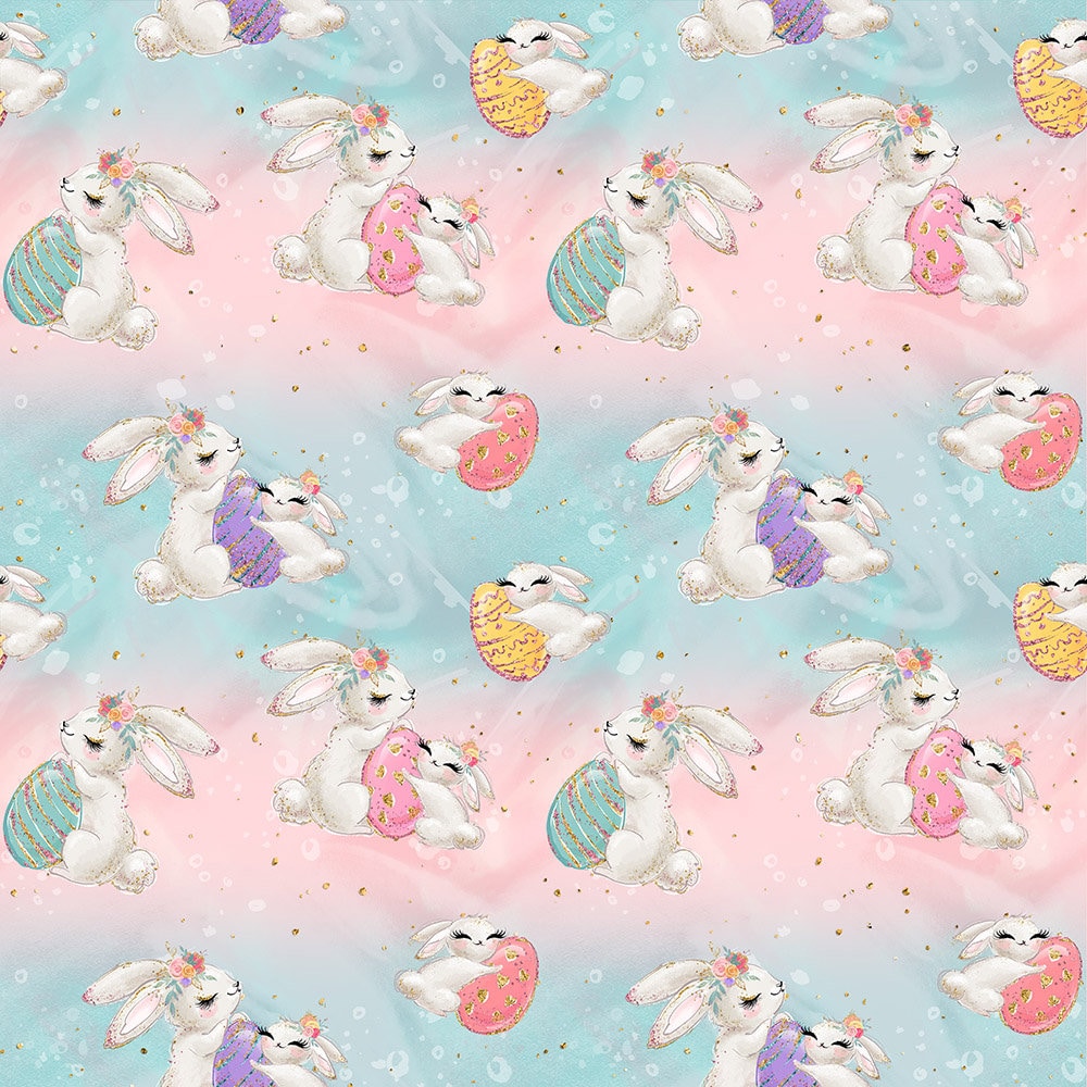 Easter Fabric, Bunny Fabric, Cotton Fabric, Knit Fabric, Fabric by the ...