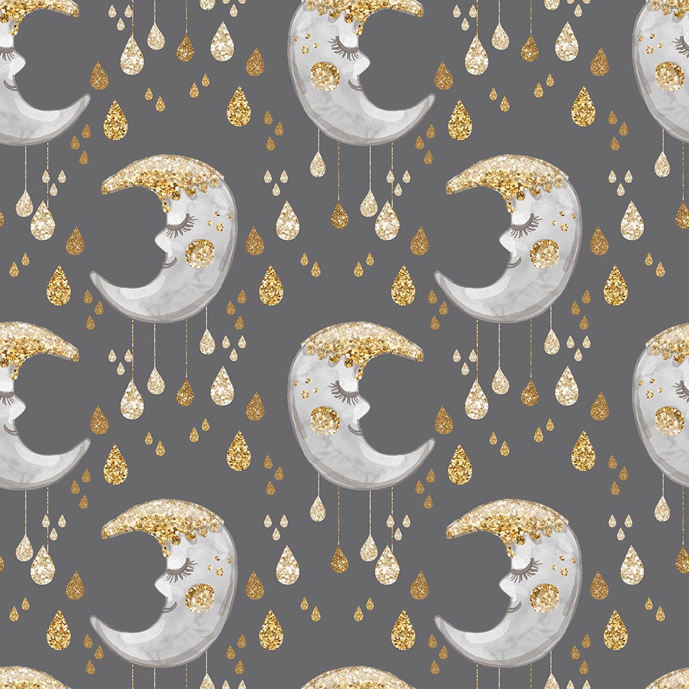 Moon Fabric Cloud Fabric Star Fabric Cotton Fabric Knit - Etsy