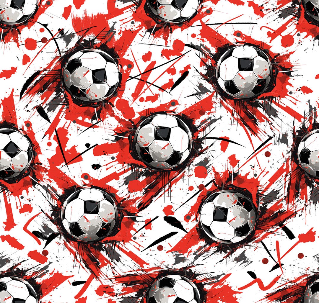 Splatter Soccer Ball Fabric, Grunge Design, Sports Fabric, Action Print ...
