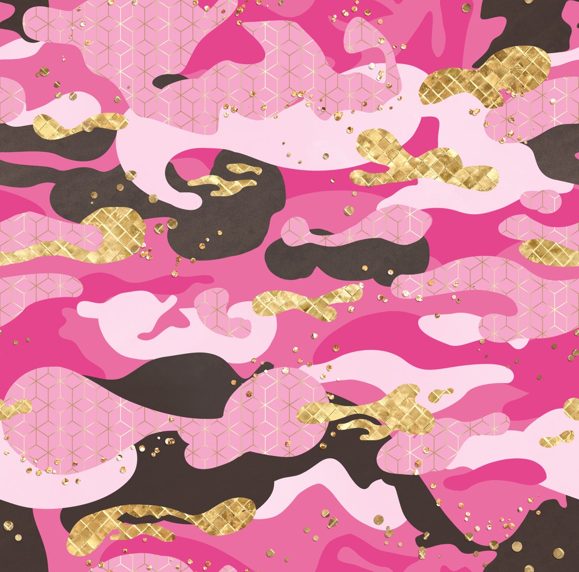 Camouflage Fabric, Pretty Camo, Pink Camo, Girls Camo Fabric, Cotton ...