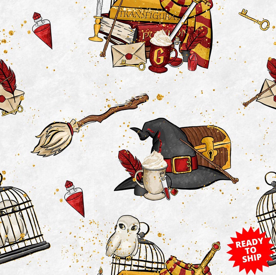 Wizard Fabric, Wizard Prints, Owl Fabric, Magic Fabric, Wizards Fabric ...