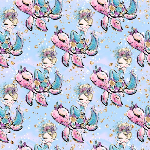 Mermaid Fabric Mermaid Prints Scales Fabric Cotton Fabric | Etsy