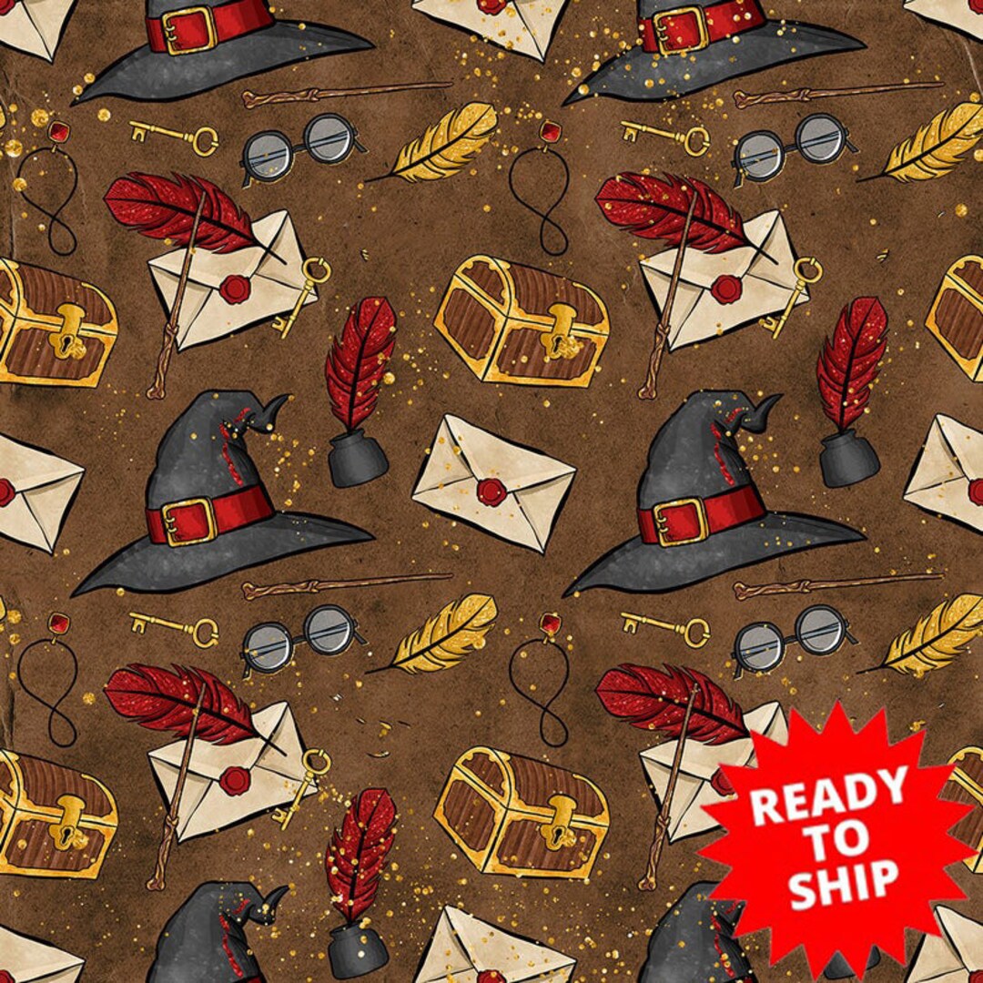 Wizard Fabric, Wizard Prints, Owl Fabric, Magic Fabric, Wizards Fabric ...