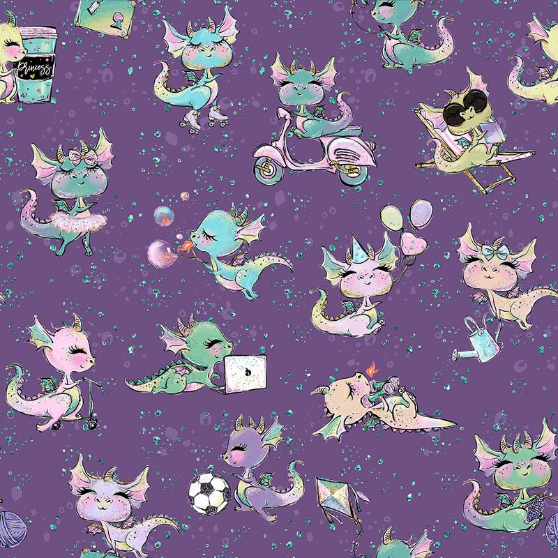 Purple Dragon Fabric - Etsy