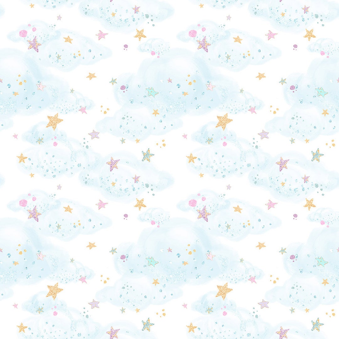 Jersey Knit Fabric Clouds