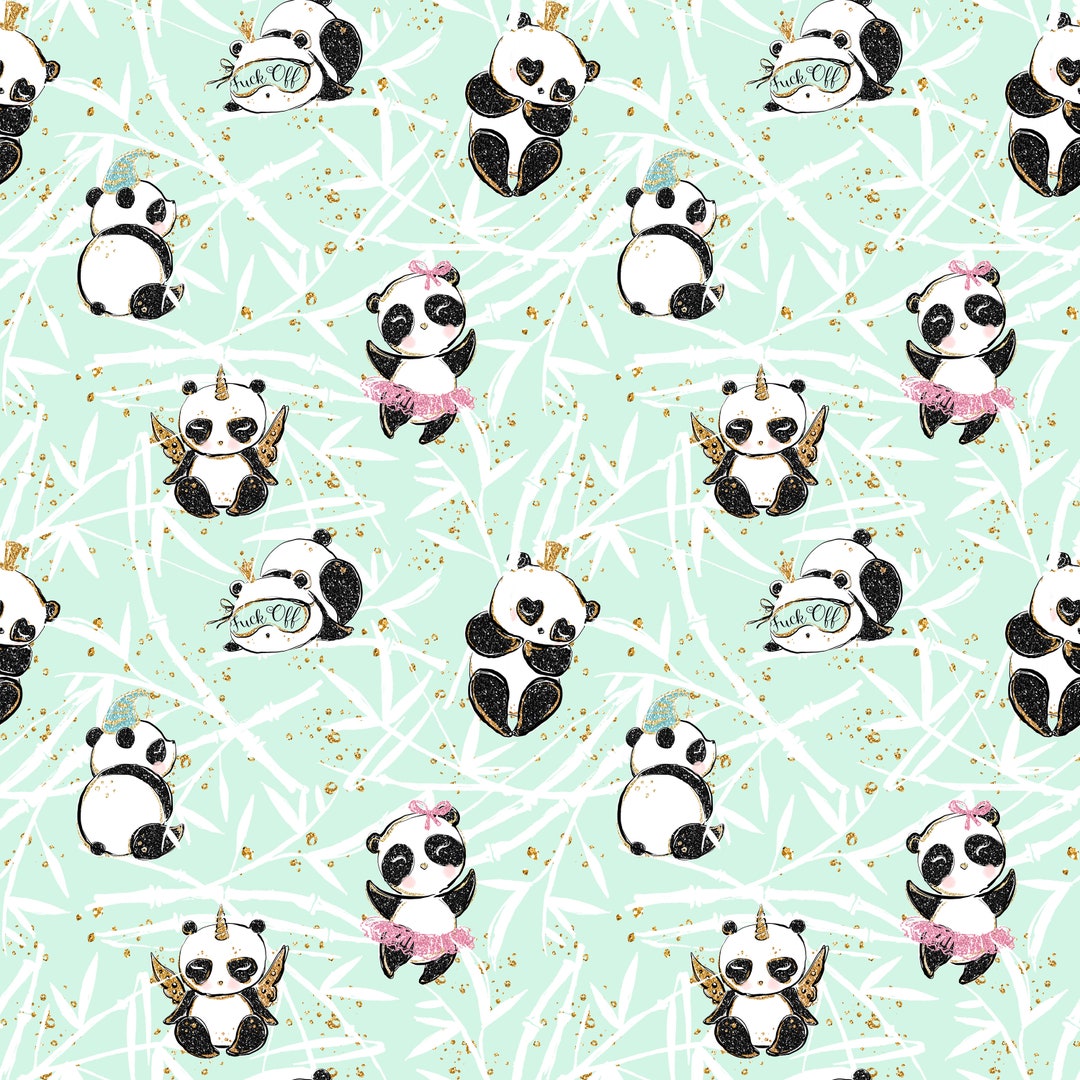 S216 Panda Fabric Jungle Fabric Cotton Fabric Knit Fabric Fabric by the ...