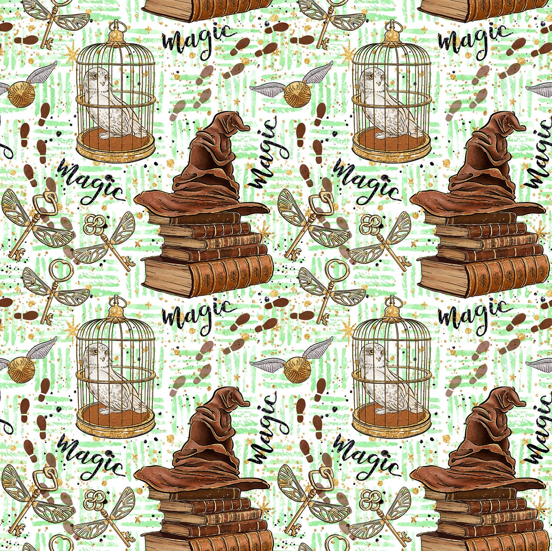 Wizard Fabric, Wizard Prints, Owl Fabric, Magic Fabric, Wizards Fabric ...