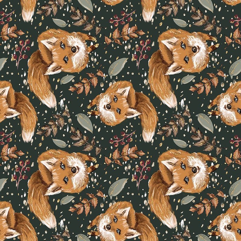 Fox Print Fabric - Etsy