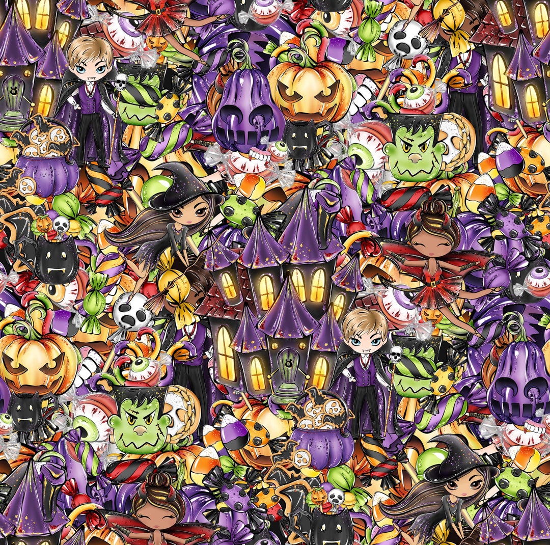 Halloween Fabrics, Halloween Witches, Knit Fabric, Cotton Fabric ...