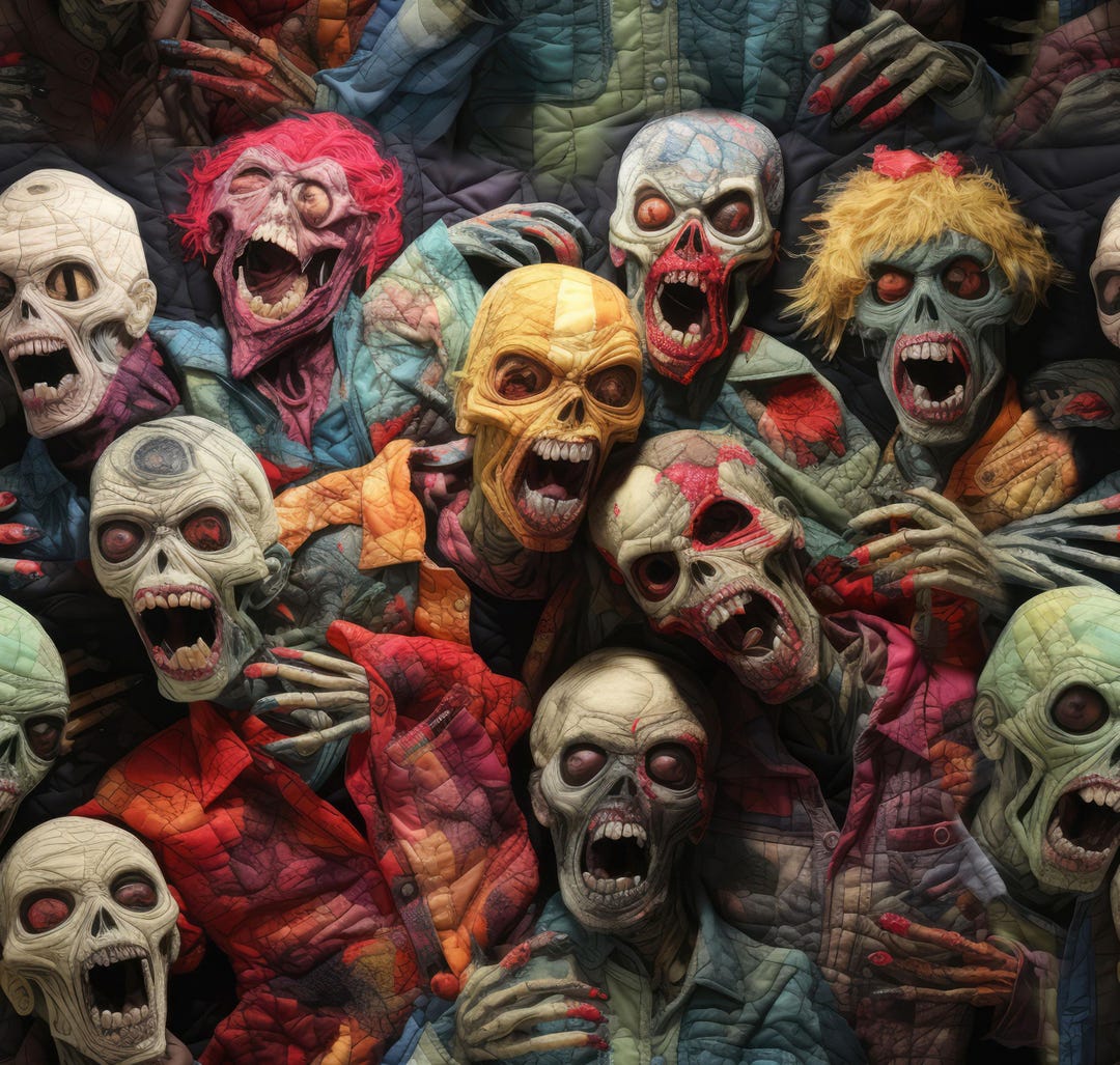 Zombie Fabric, Undead Fabric, Horror Fabric, Zombie Design, Scary ...