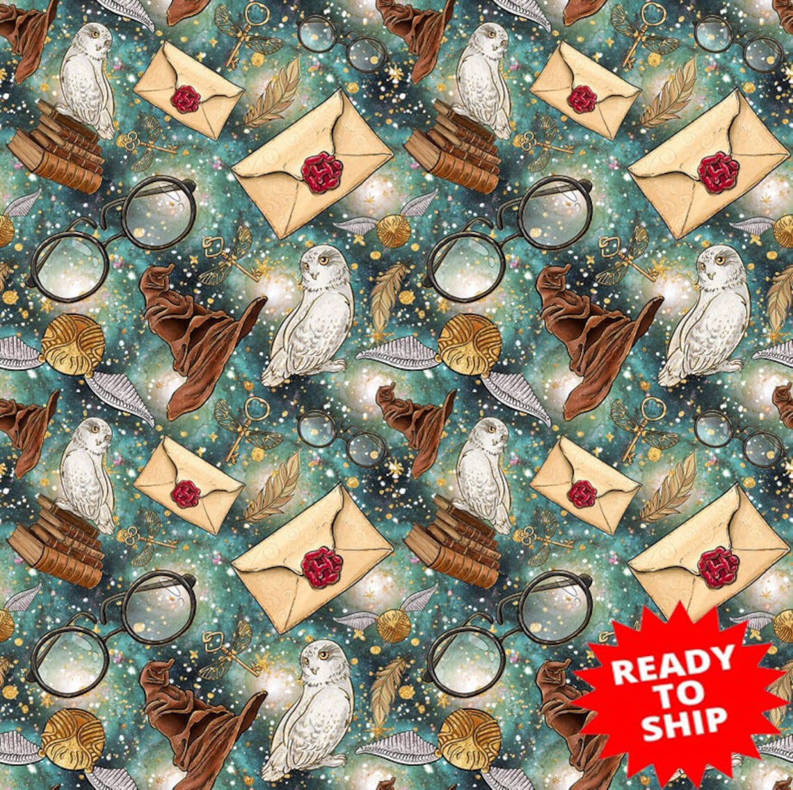 Wizard Fabric Wizard Prints Owl Fabric Magic Fabric - Etsy