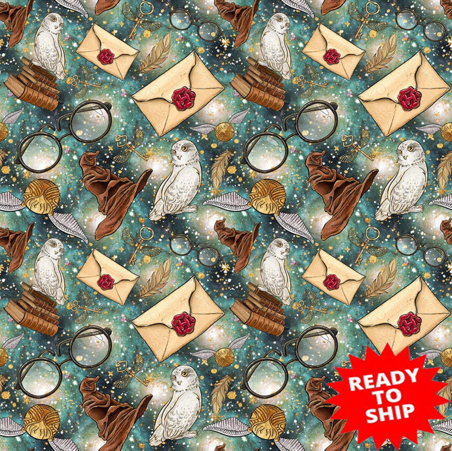 Wizard Fabric Wizard Prints Owl Fabric Magic Fabric - Etsy