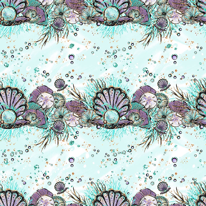 Shells Fabric Audrey Hepburnocean Fabriccotton Fabric Knit - Etsy