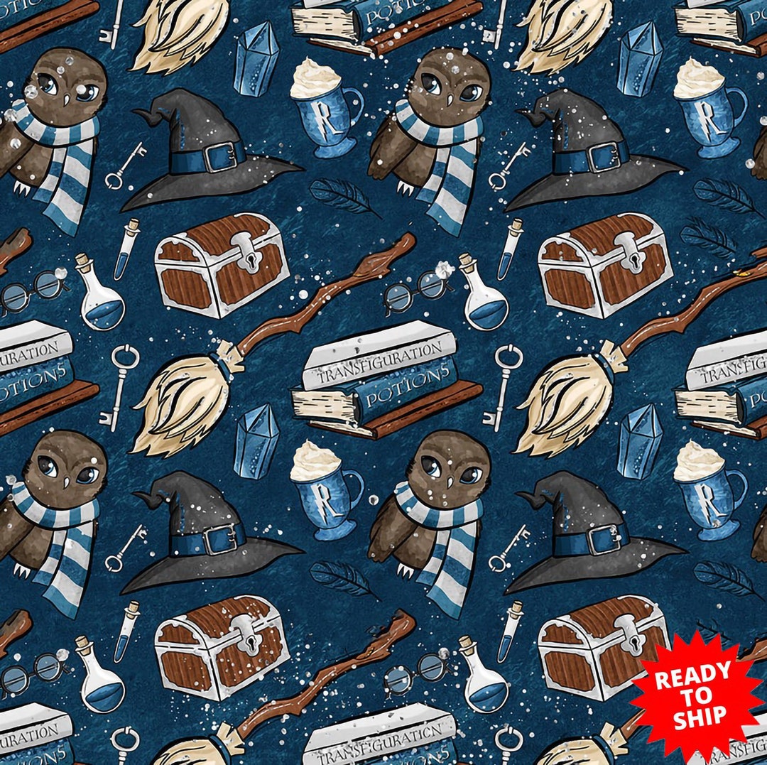 Wizard Fabric, Wizard Prints, Owl Fabric, Magic Fabric, Wizards Fabric ...