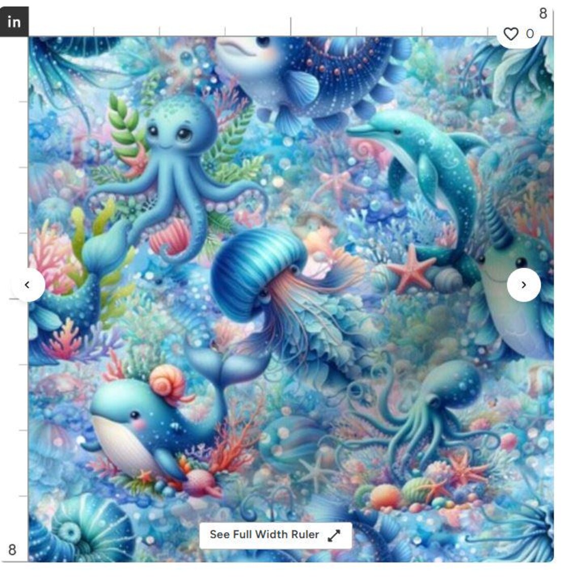 Ocean Fabric, Sea Life, Cute Sea Animals, Underwater Fabric, Marine ...