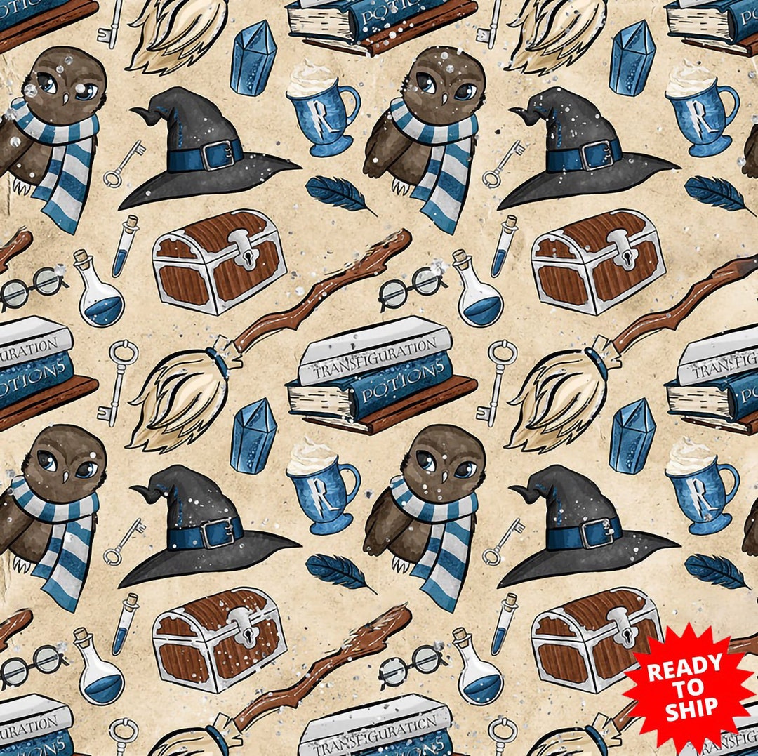 Wizard Fabric, Wizard Prints, Owl Fabric, Magic Fabric, Wizards Fabric ...