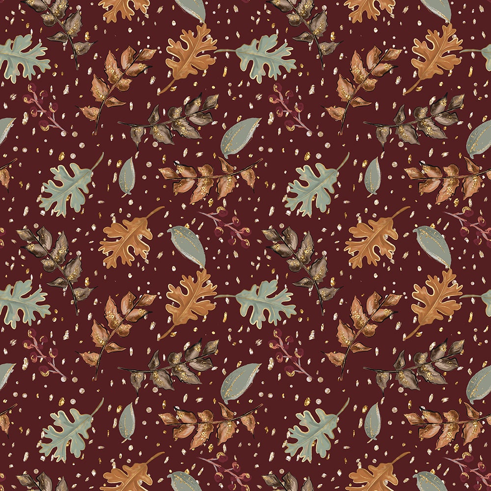 Autumn fabric leaf fabric seasonal fabric cotton fabric knit fabric ...