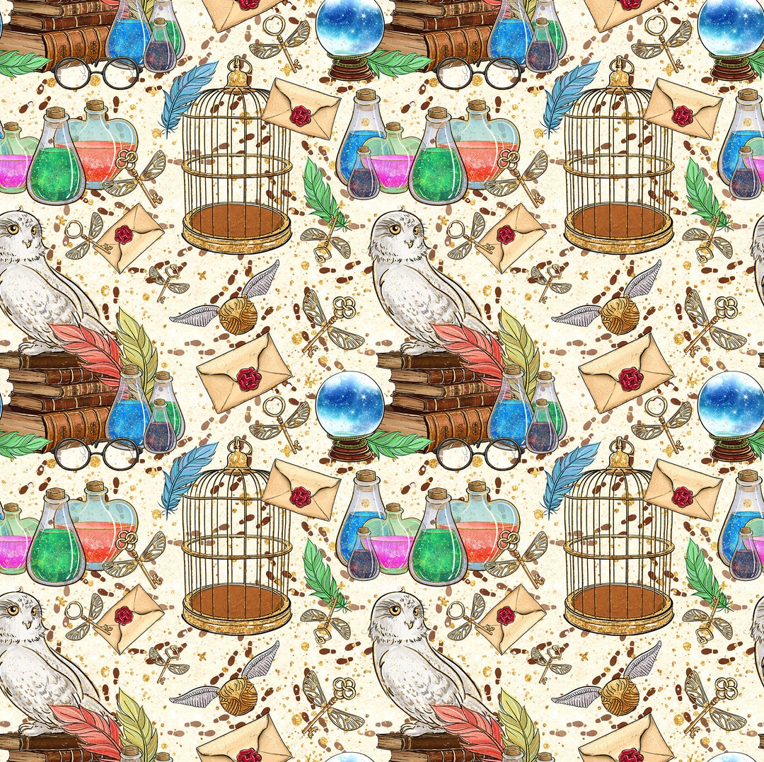 Wizard Fabric, Wizard Prints, Owl Fabric, Magic Fabric, Wizards Fabric ...