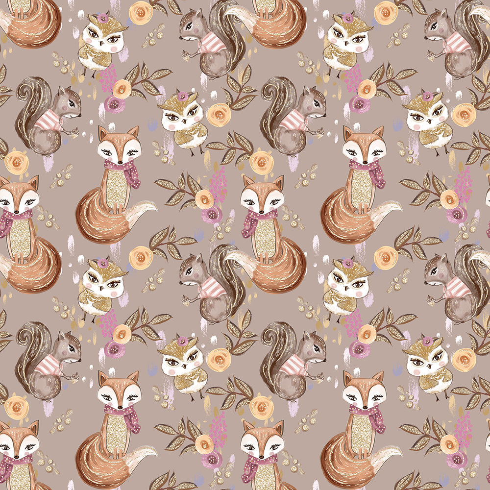 Woodland Fabricfox Fabric Squirrel Fabric Cotton Fabric - Etsy