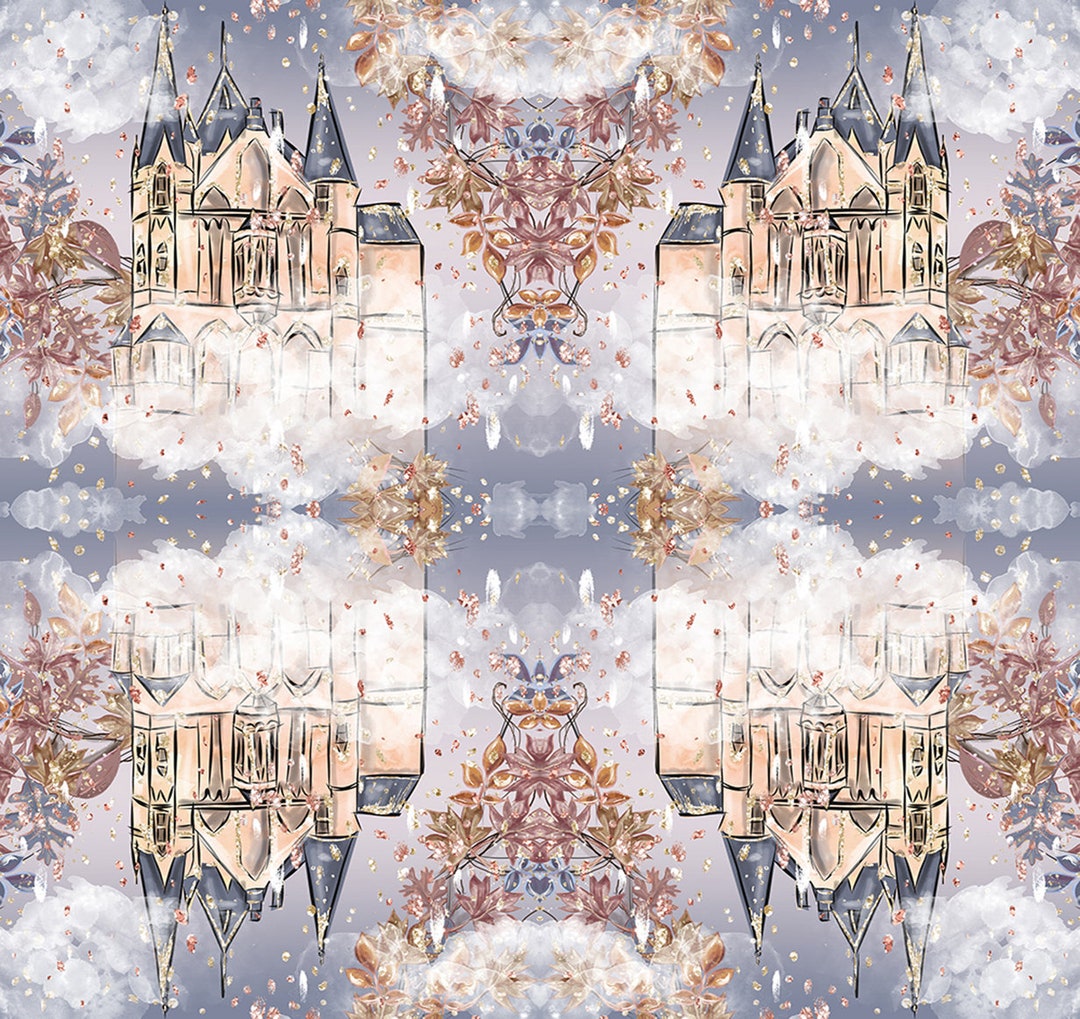 Castle Fabric, Winter Fabric ,princess Castle Fabric, Knit, Autumn ...